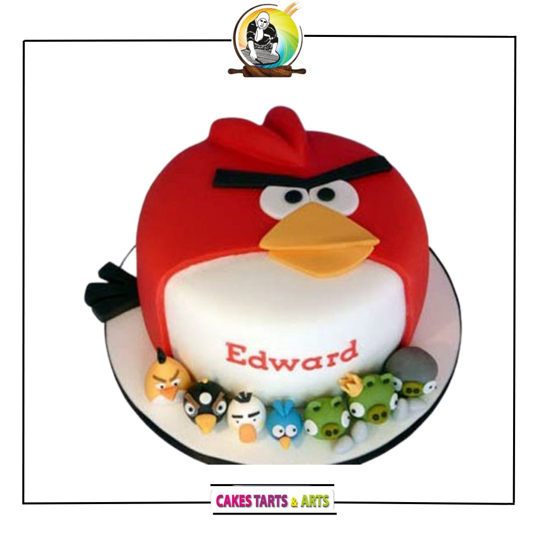 Customized Big Red and Friends Angry Birds Cake