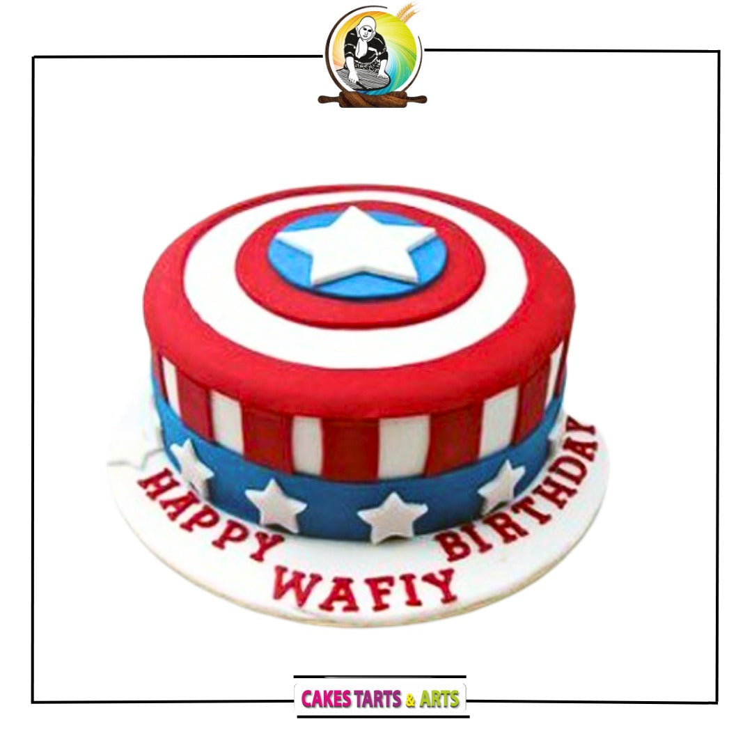 Customized Captain America Shield Cake