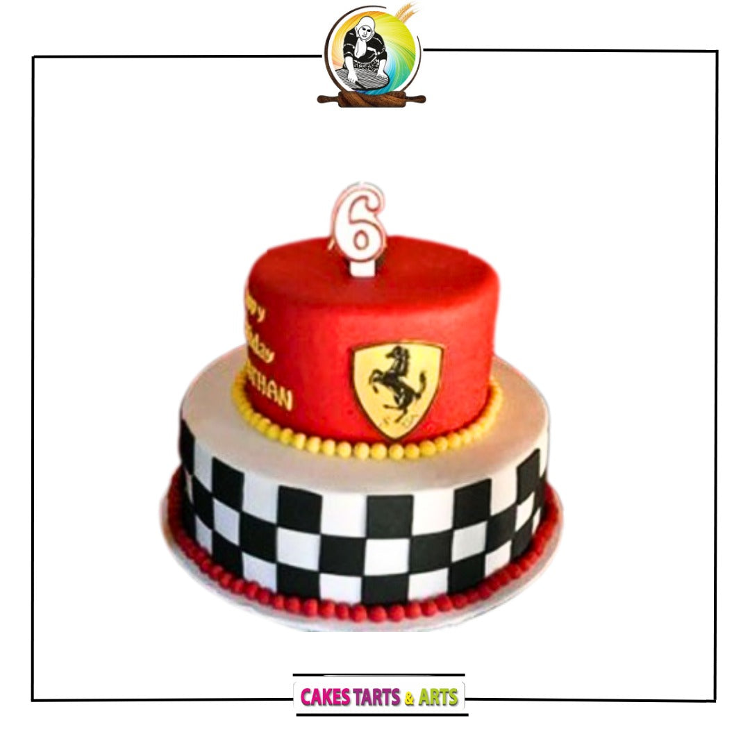 Checkered Flag Ferrari Birthday Cake