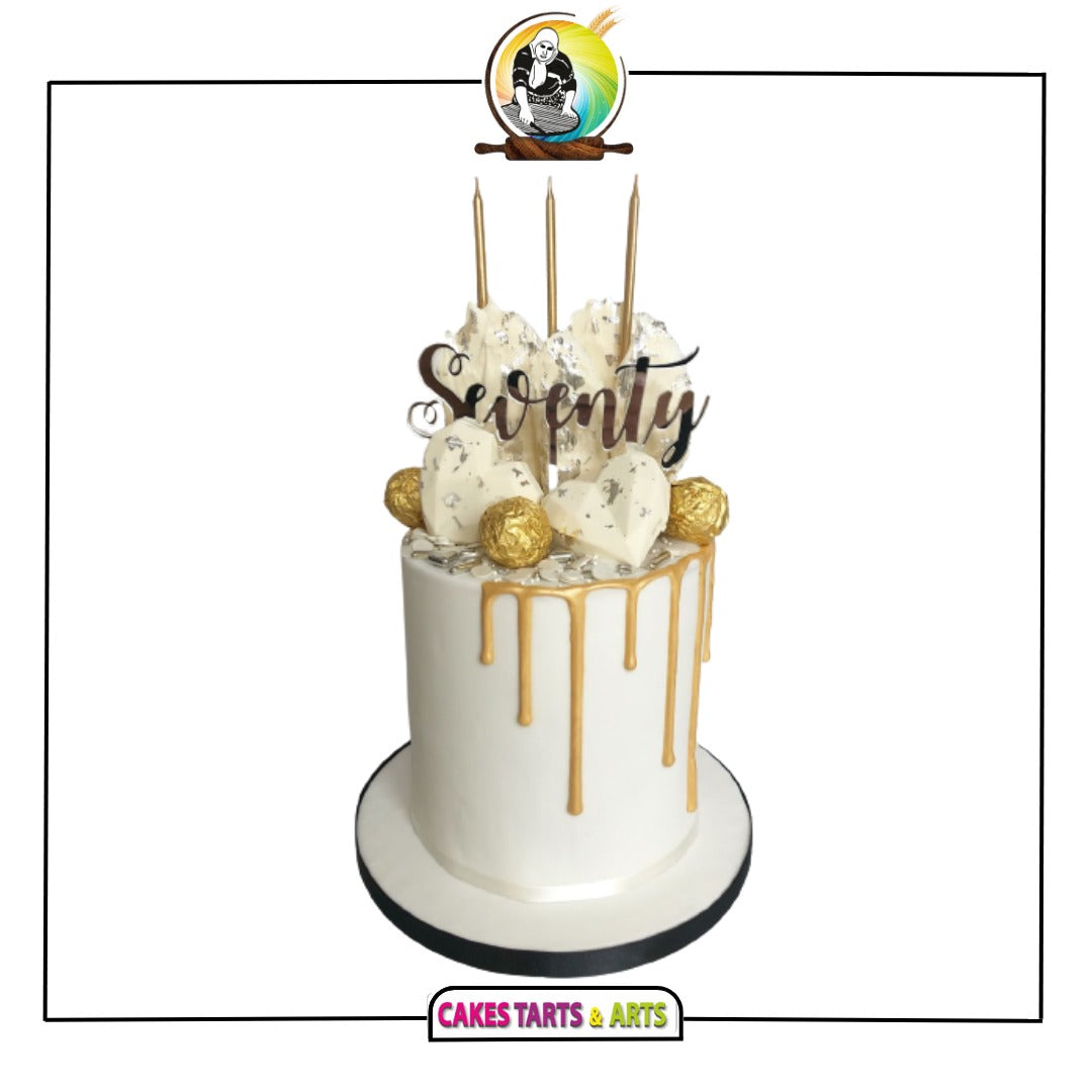 Classic Gold Drip Cake