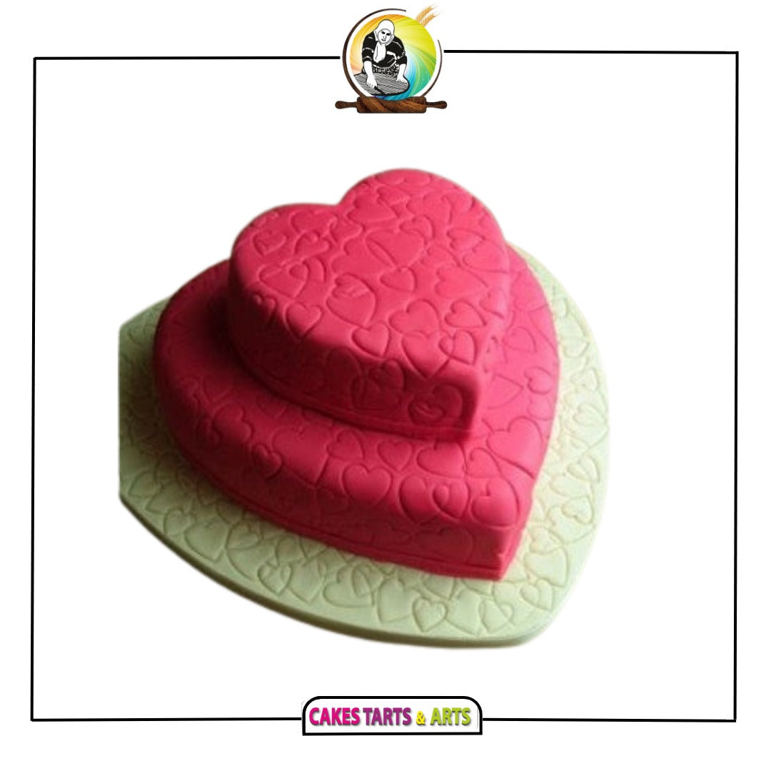 Customized Double the Love Heart Cake