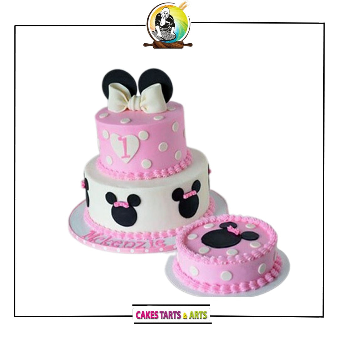 Customized Elegant Minnie Mouse Minimalist Cake