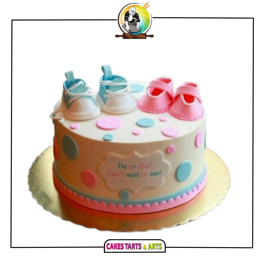 Customized He Or She Cant Wait To See Cake