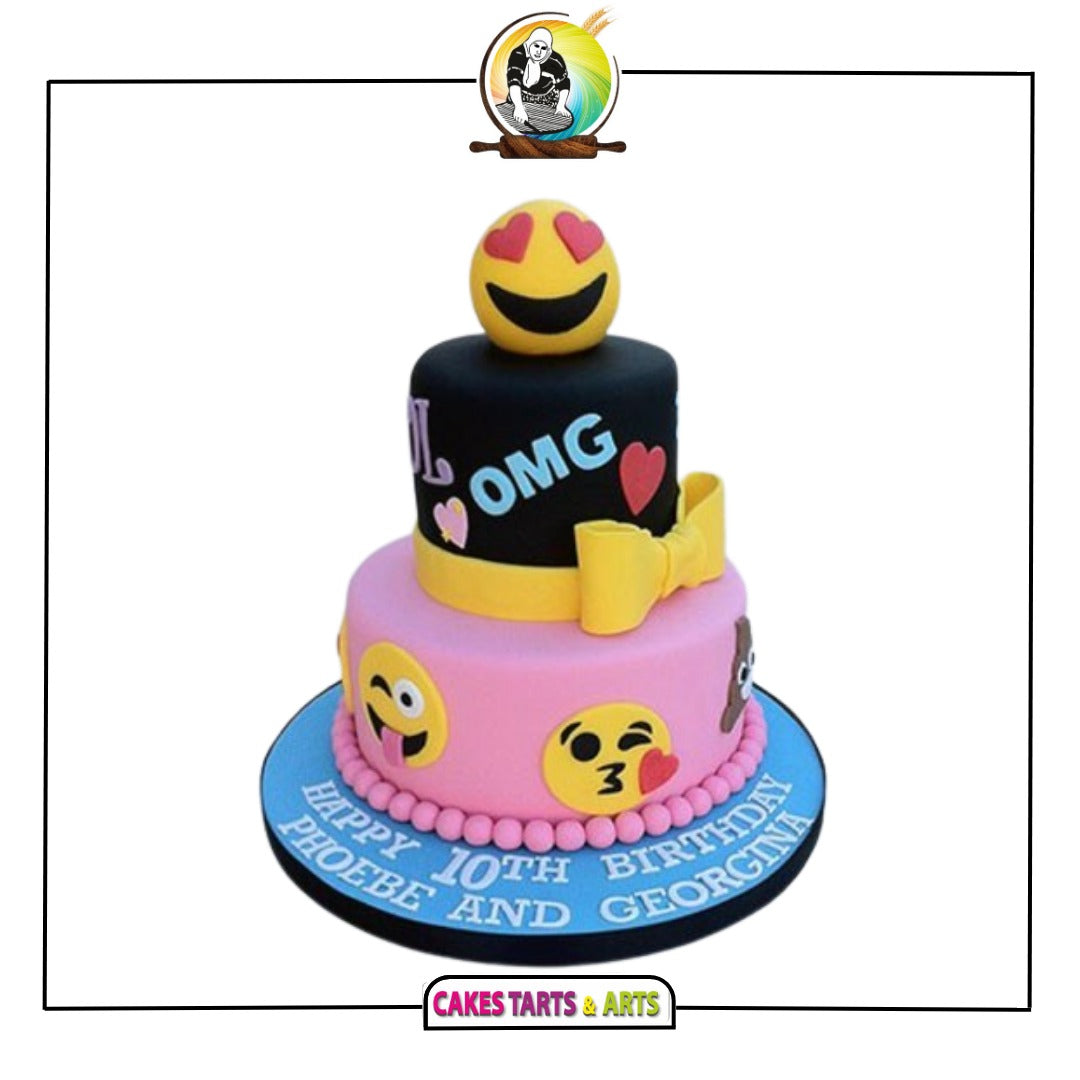 Customized Emoticon Party Birthday Cake