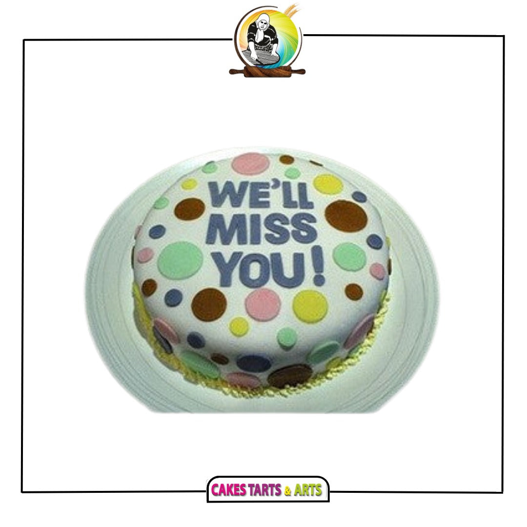 Customized Polka-Dot Farewell Cake