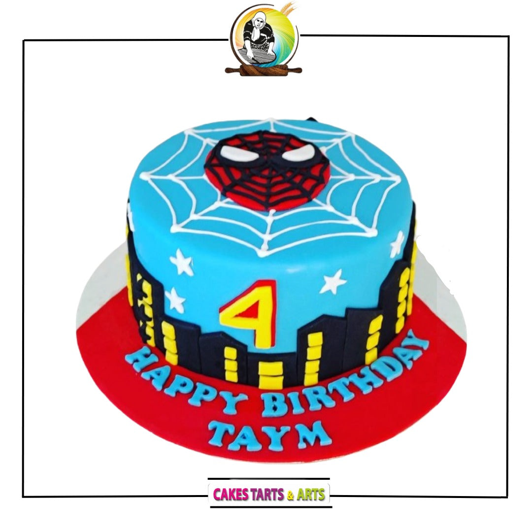 Spider Man Sky Blue Cake