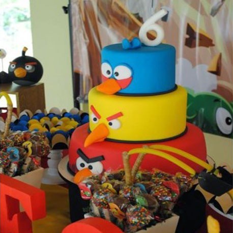 Customized Angry Bird Steps Cake