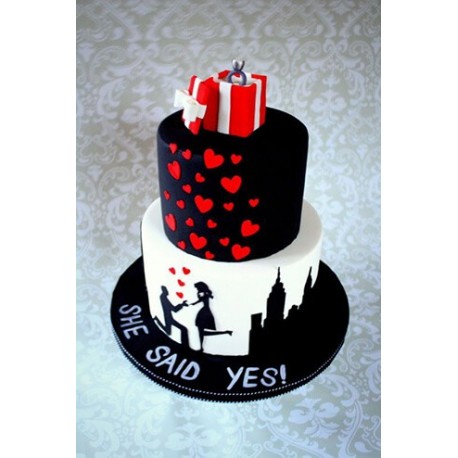 Customized She Said Yes Cake